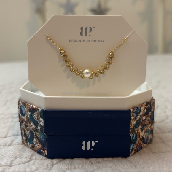 Bomb Party | Jewelry | Bp June 225 Gold Pearl Necklace | Poshmark
